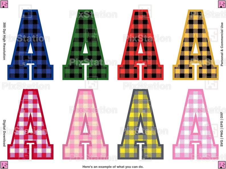 Buffalo Plaid Alphabet SVG: Varsity Letters & Numbers (digital Download ...