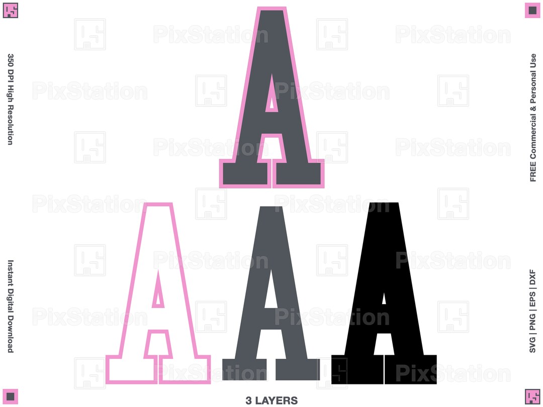 Three Layers College Sport Font Svg, Png, Eps, College Layered Letters ...