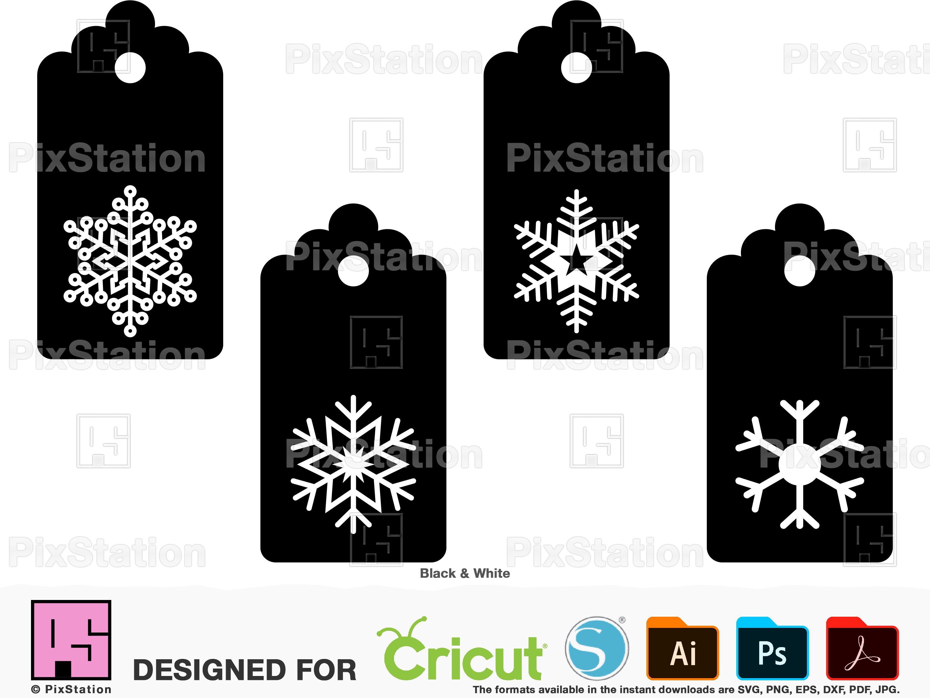 Tag Svg Tag Template Svg Snowflake Gift Tags Svg Printable | Etsy