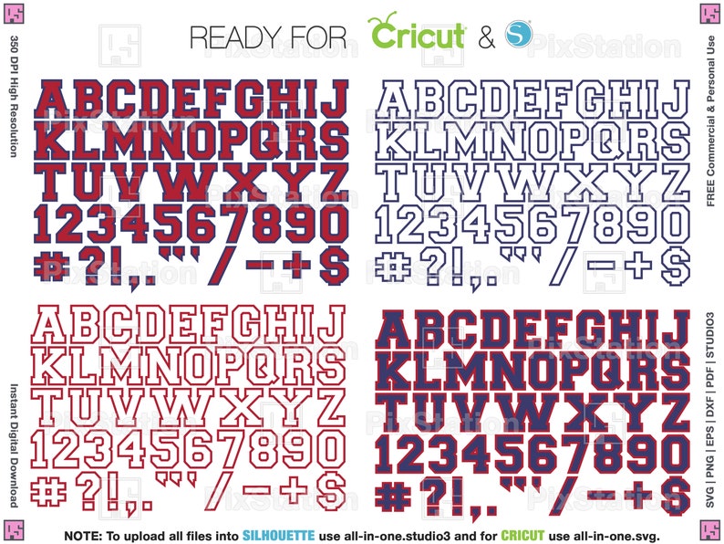 Varsity Alphabet SVG: Layered Letters & Numbers (cut Files) - Etsy