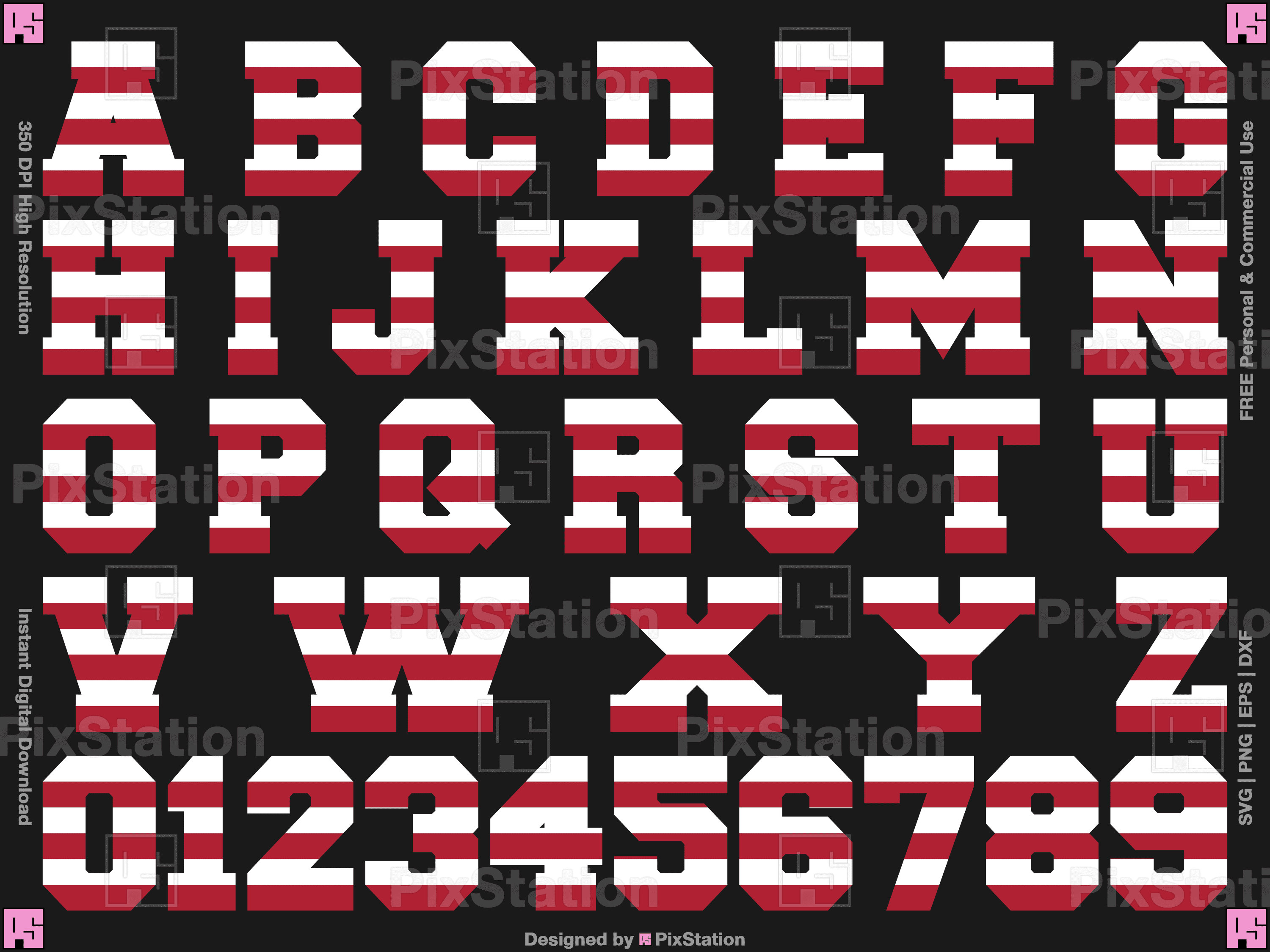 USA Flag Alphabet Bundle: Patriotic Letters SVG PNG (digital Download ...