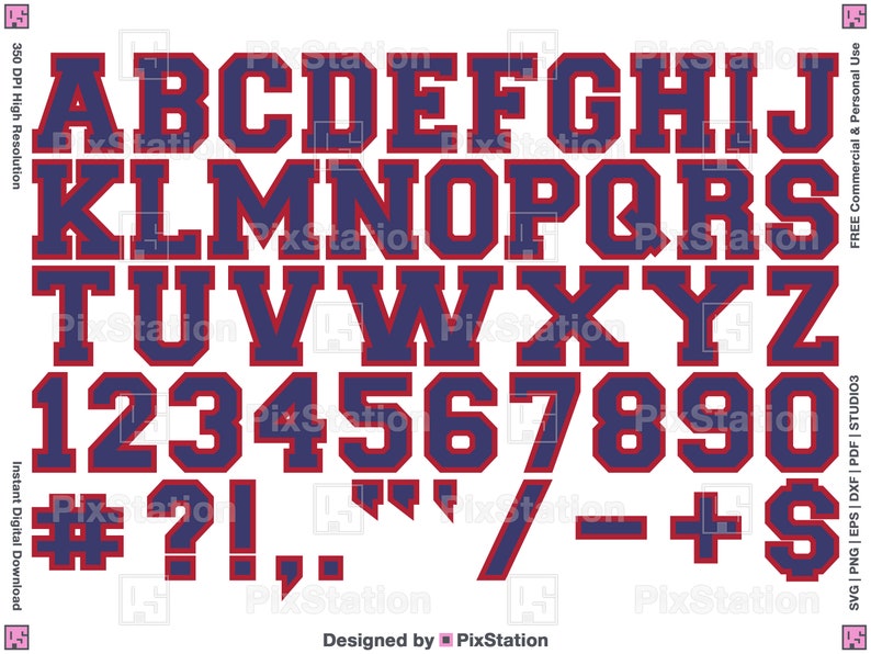 Varsity Alphabet SVG: Layered Letters & Numbers (cut Files) - Etsy