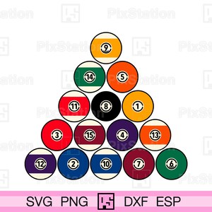 Pool Balls Svg Bundle, Pool Balls Svg, Billiard Balls Clipart Png ...