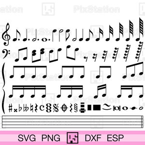 62 Music Notes Bundle Svg, Treble Clef, Bass Clef, Clef Svg, Treble Svg ...