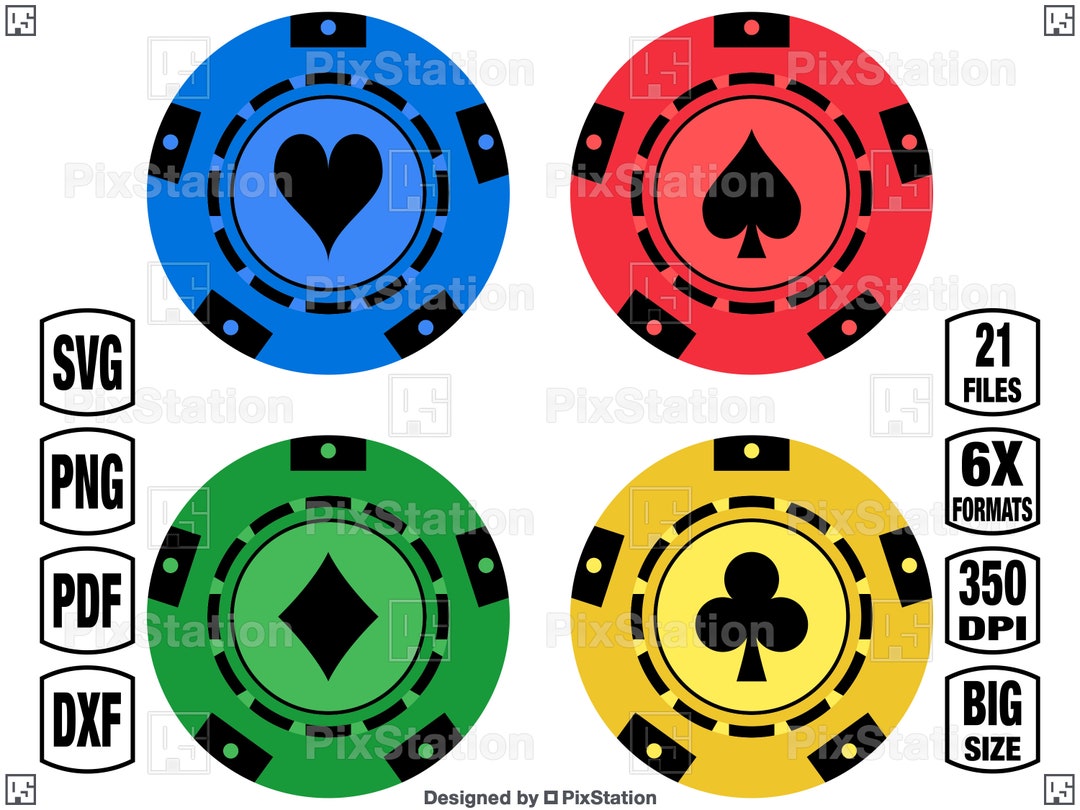 Casino Chip Svg Poker Chip Card Suit Svg Gambling Svg - Etsy Canada