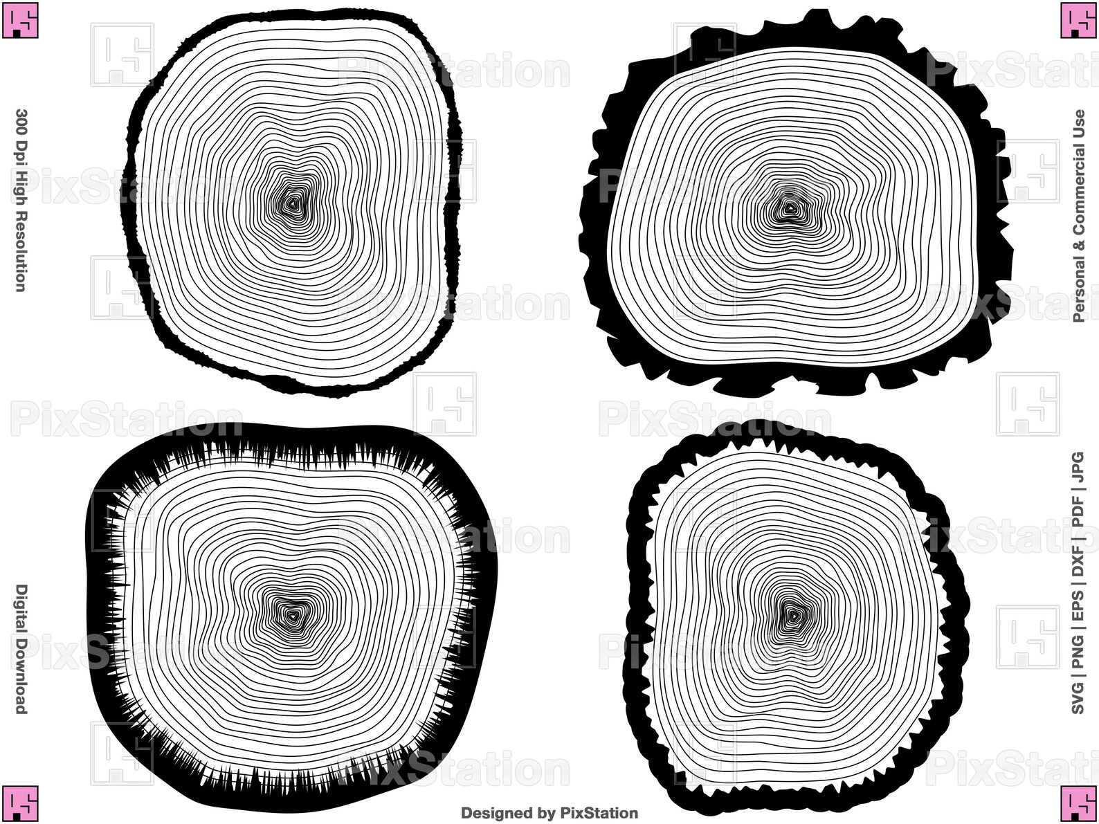 Tree Rings Svg Tree Stump Wood Log Lumberjack Svg Esp Dxf - Etsy