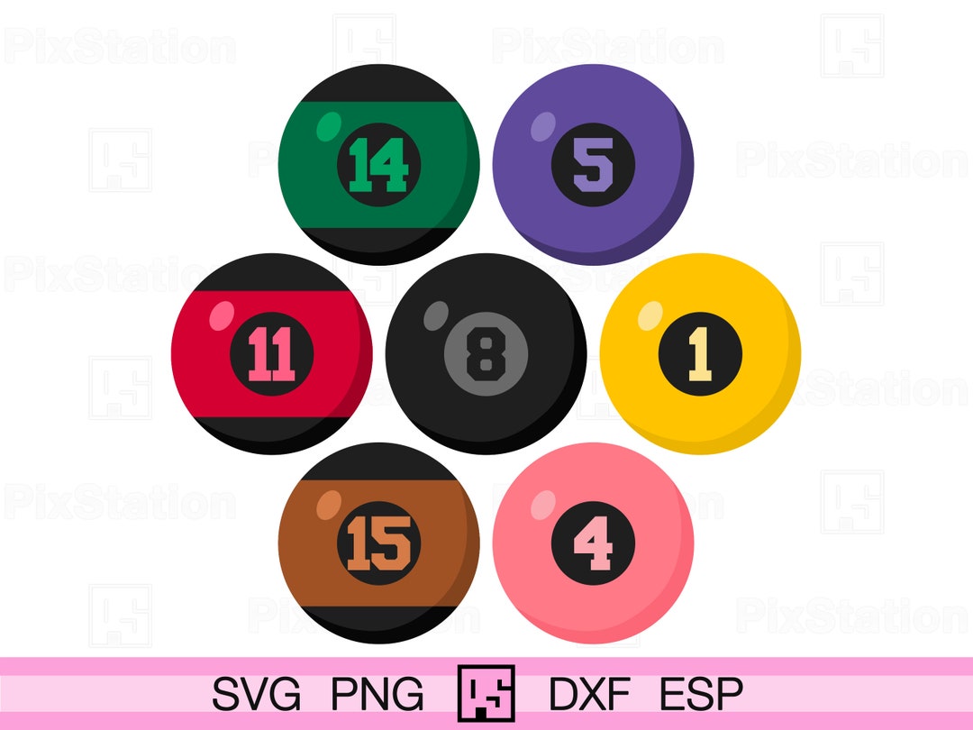 Pool Balls Svg Dark Color Pool Balls Svg Billiard Balls - Etsy