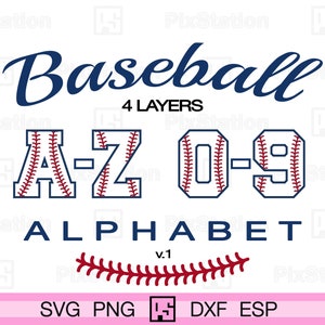 Baseball Alphabet SVG: Stitched Letters & Numbers (cut Files) - Etsy