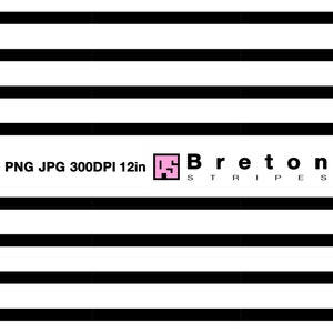 Breton Stripes Digital Paper: Black and White Fashion Patterns (PNG ...