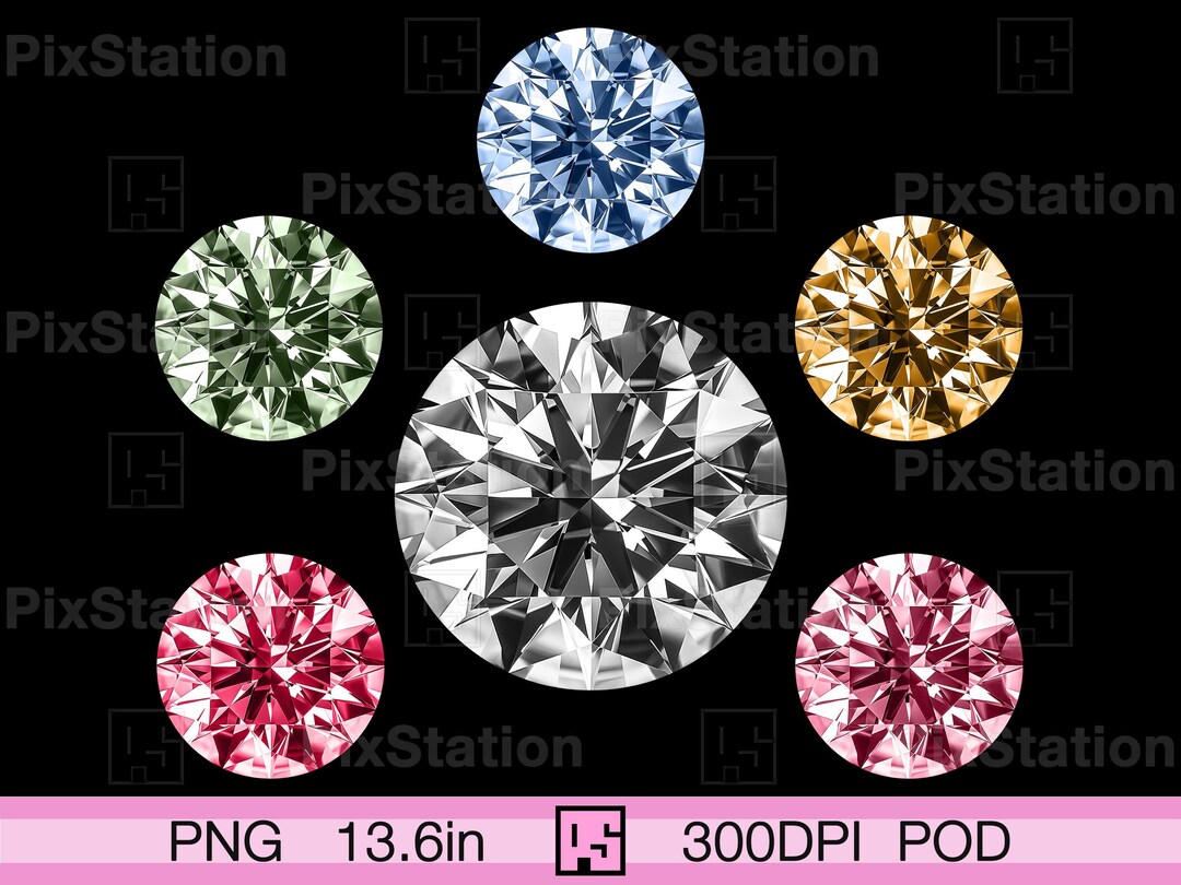 Silver Round Diamond Png, Pink Round Brilliant Clipart Png, Red Round ...