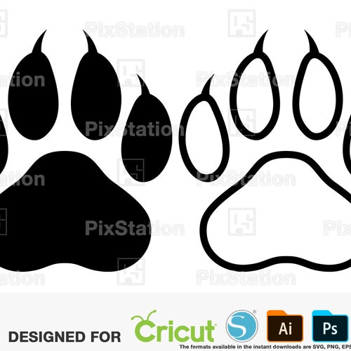 Paw Print SVG Cut Files Svg File and PNG Image Paw Prints - Etsy