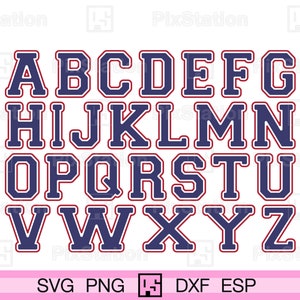 Varsity Rounded Alphabet SVG: Layered Font Cut File - Etsy