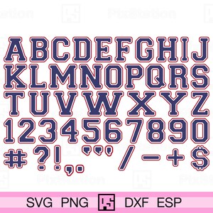 Varsity Rounded Alphabet SVG: Layered Font Cut File - Etsy