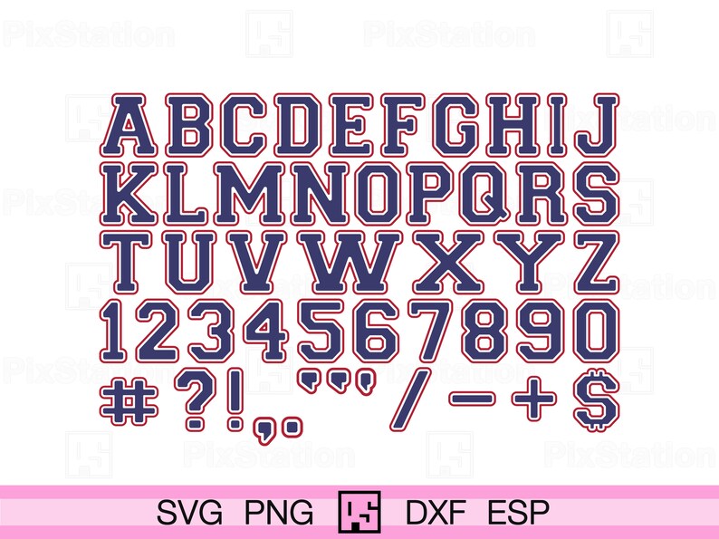 Varsity Rounded Alphabet SVG: Layered Font Cut File - Etsy