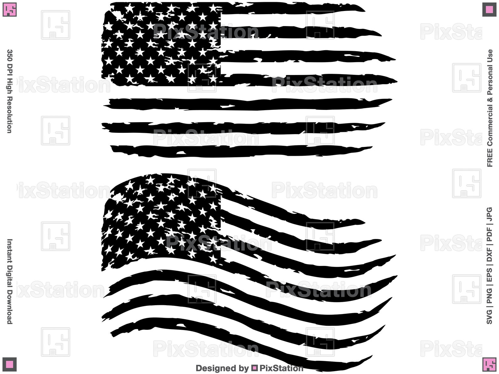 Waving American Flag Svg Wavy Distressed USA Flag Svg 4th of - Etsy