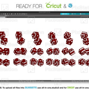 Two Dice Match Combinations Svg, Dice Set Svg, Dice Rolling Svg, Red ...