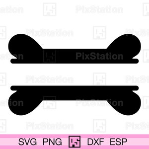 Dog Bone Monogram SVG: Split Circle Bowl Vector (digital Files) - Etsy