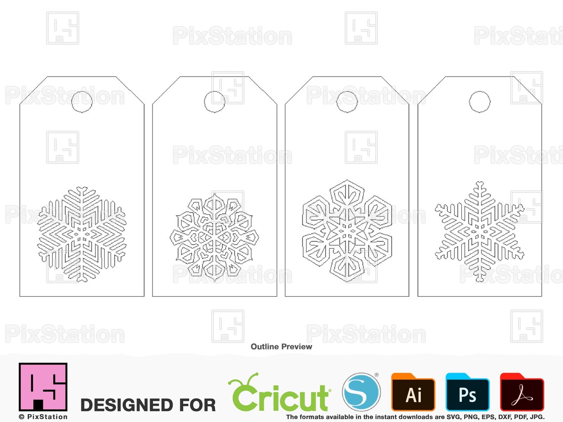 Snowflake Gift Tags Svg to From Christmas Tags Printable | Etsy