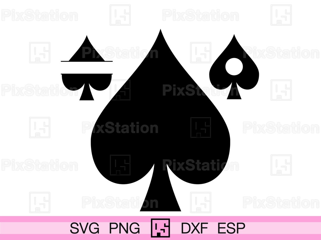 Spade Card Suit Monogram SVG (png, Dxf, Pdf) for Cricut - Etsy