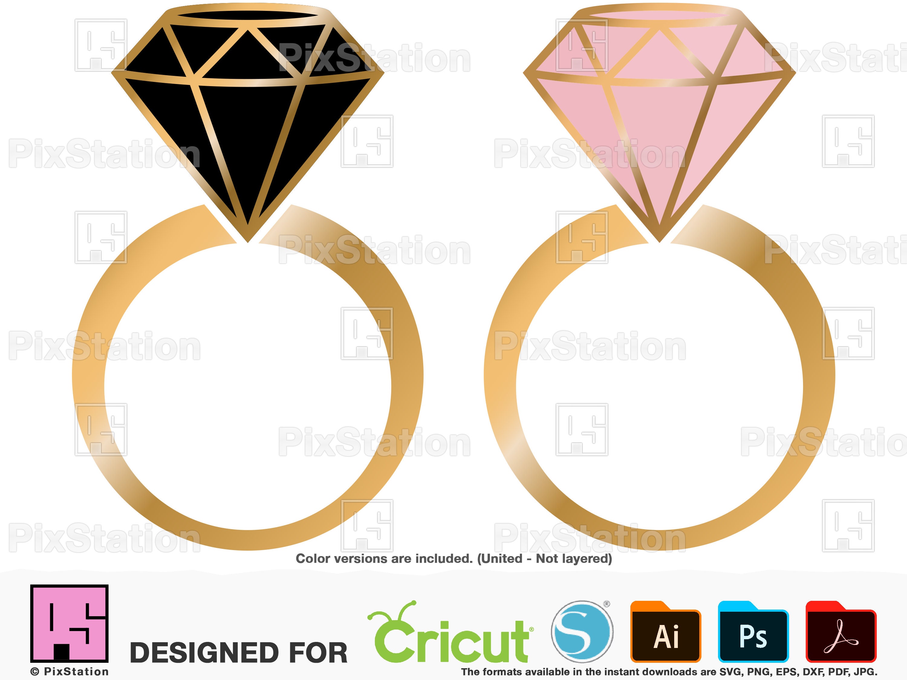 Wedding Ring Svg Diamond Ring Svg Clip Art Vector Dxf Pdf Jpg | Etsy