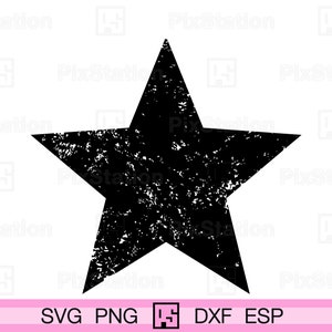 Classic Distressed Outline Star Svg, Sparkle Dxf, Star Png, Star Decal ...