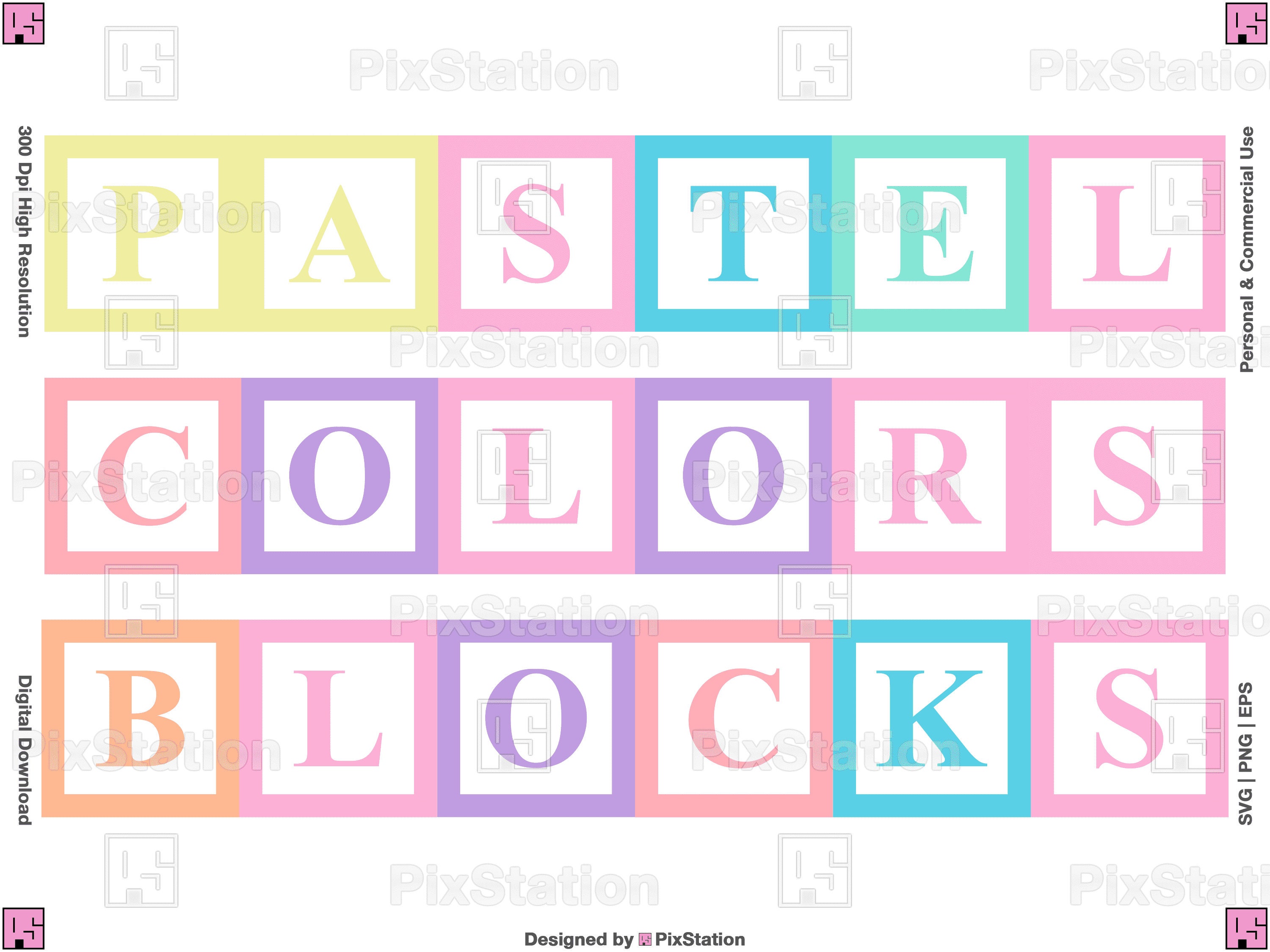 Pastel Alphabet Blocks Svg Building Blocks Svg Block Font - Etsy