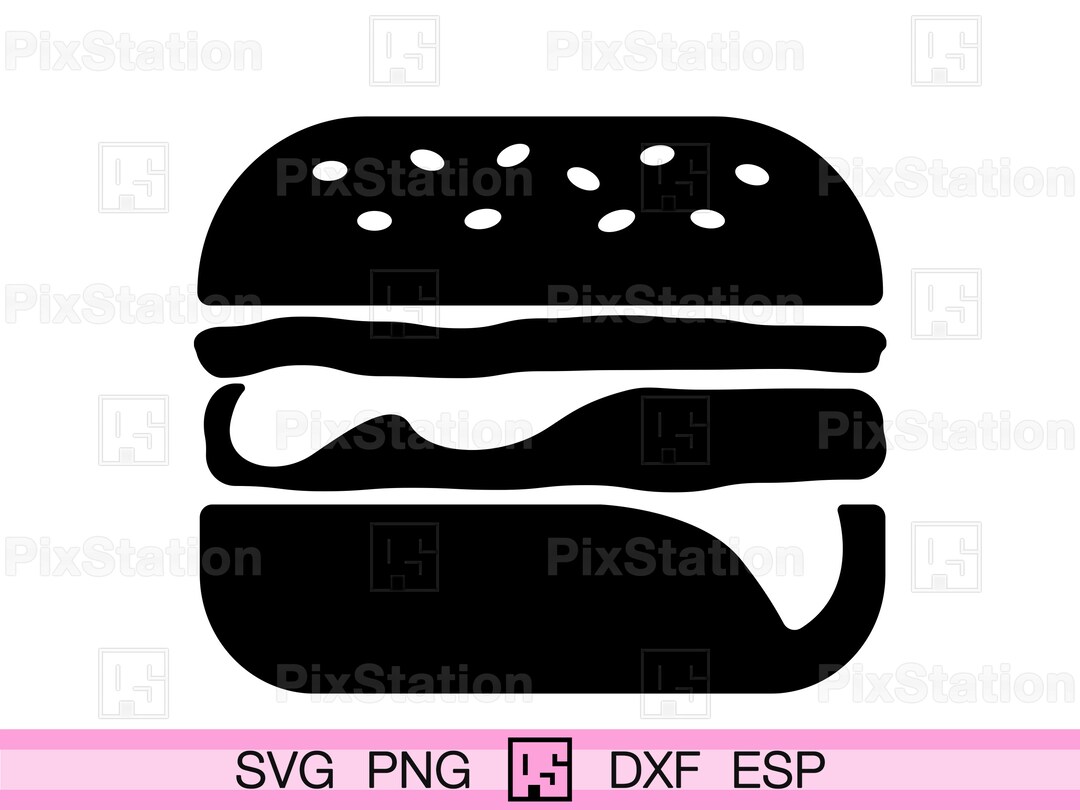 Burger SVG: Cheeseburger Cut File for Cricut, Silhouette (digital ...