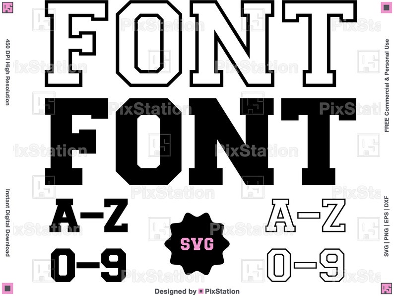 Two Sports College Fonts Svg Bundle Outline Varsity Font - Etsy