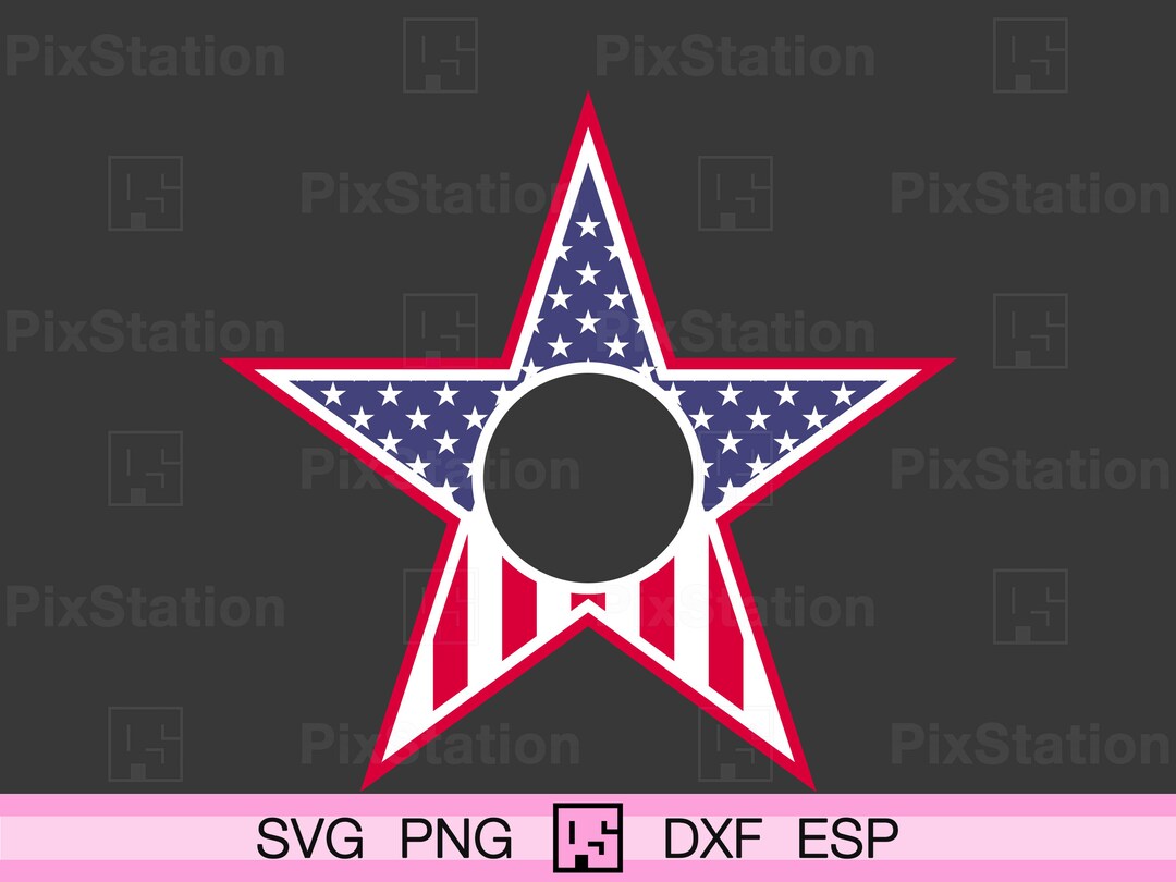 American Star Monogram SVG: Patriotic 4th of July Design - Etsy