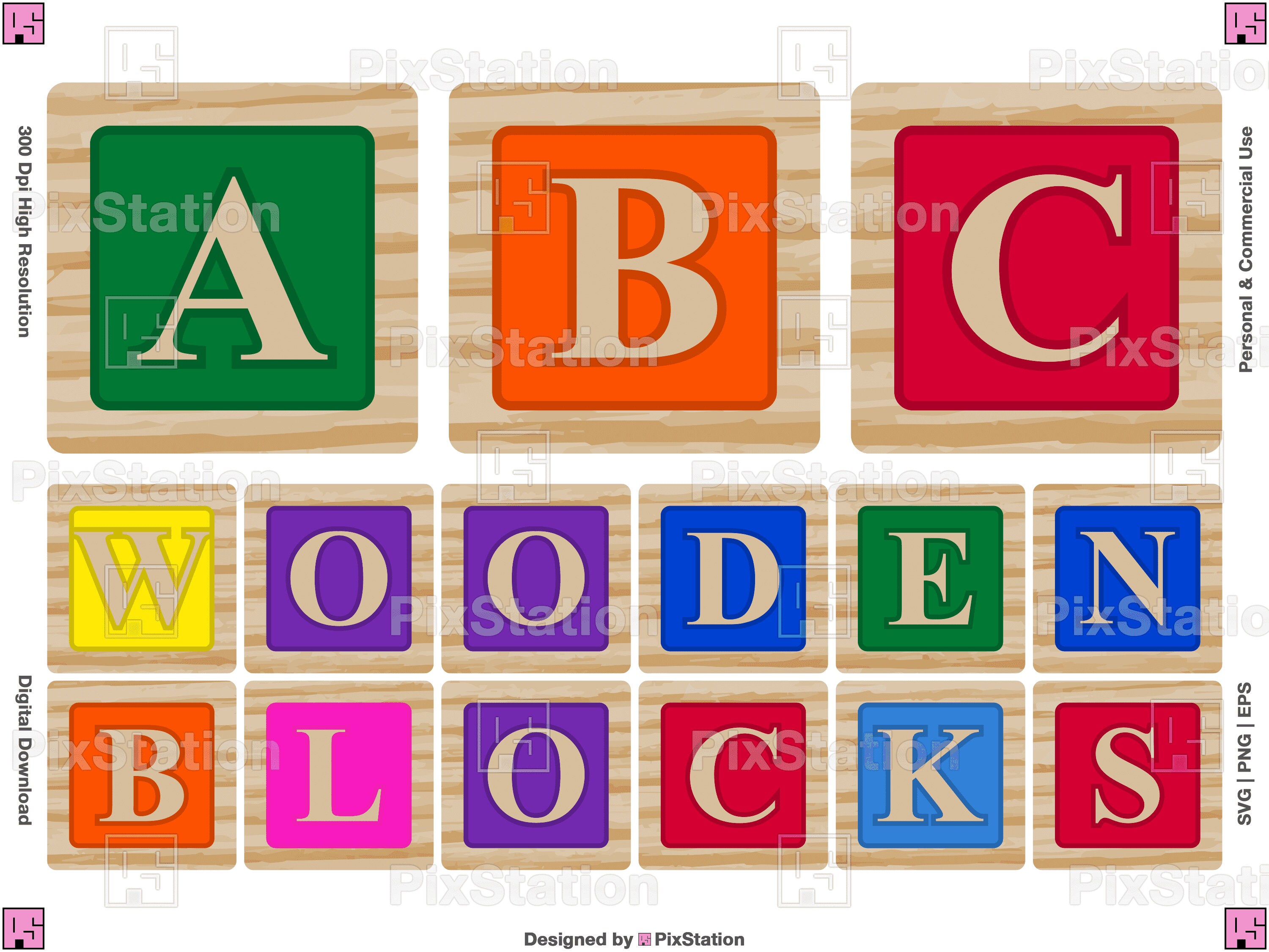Wooden Alphabet Blocks Svg Alphabet Building Blocks | Etsy
