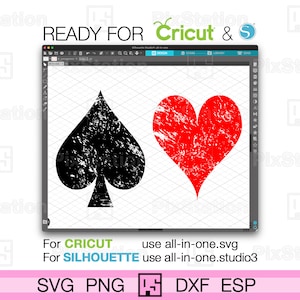 Distressed Playing Card Suit Svg, Spade Club Heart Diamond Poker ...