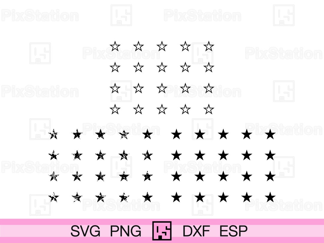 20 US Flag Star Svg, 20 USA Flag Star, Distressed and Outline 20 US ...