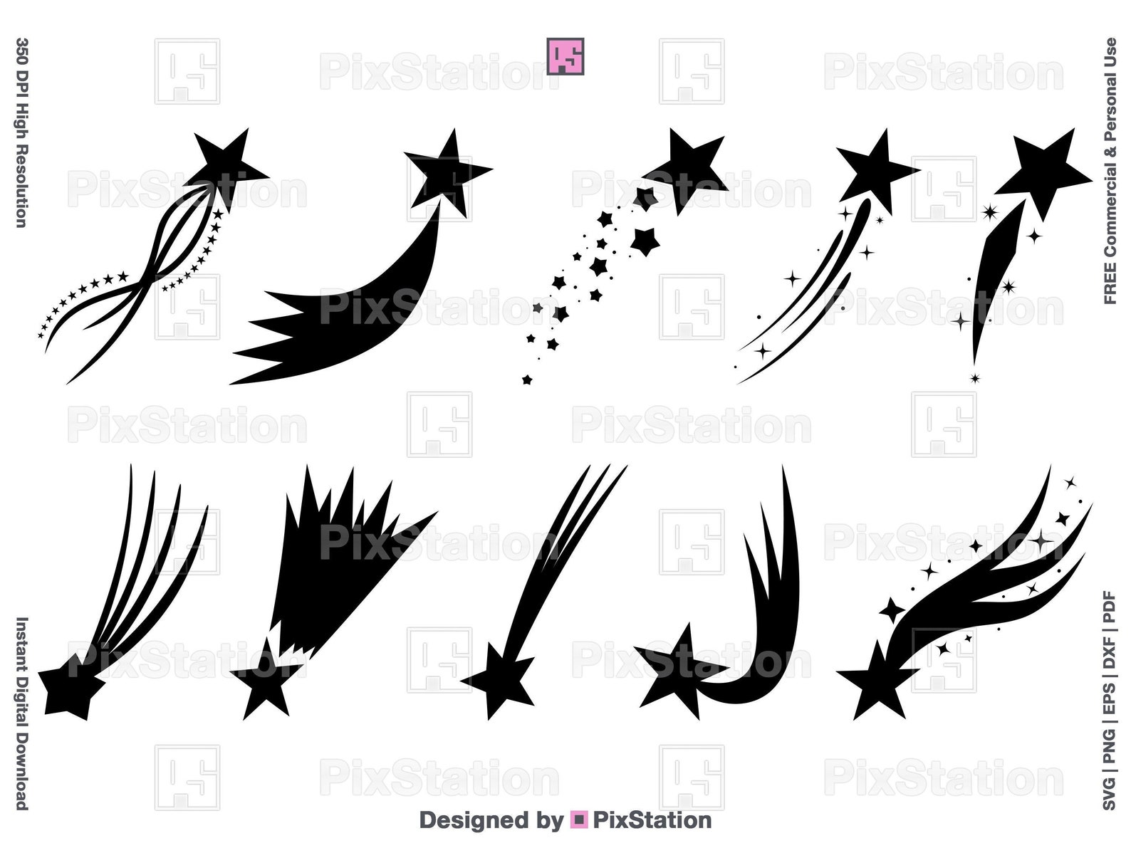 Shooting Star Svg Star Bundle Svg Sparkle Svg Star Svg - Etsy
