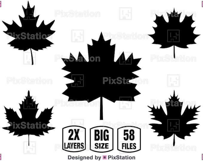 Maple Leaves Svg, Maple Leaf Dxf for Plasma Cut, Maple Leaf Cnc Laser ...