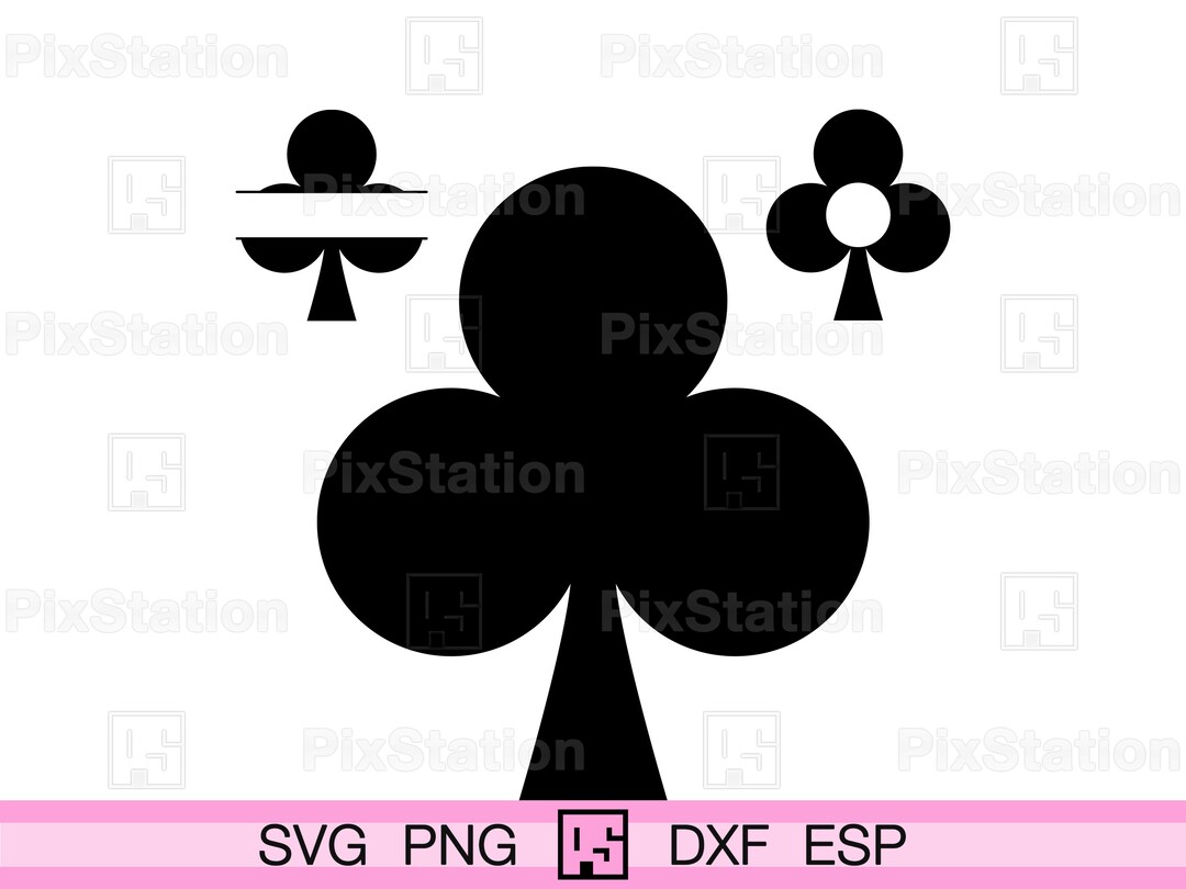 Club Suit Monogram SVG: Playing Card Symbol, Cricut & Silhouette ...