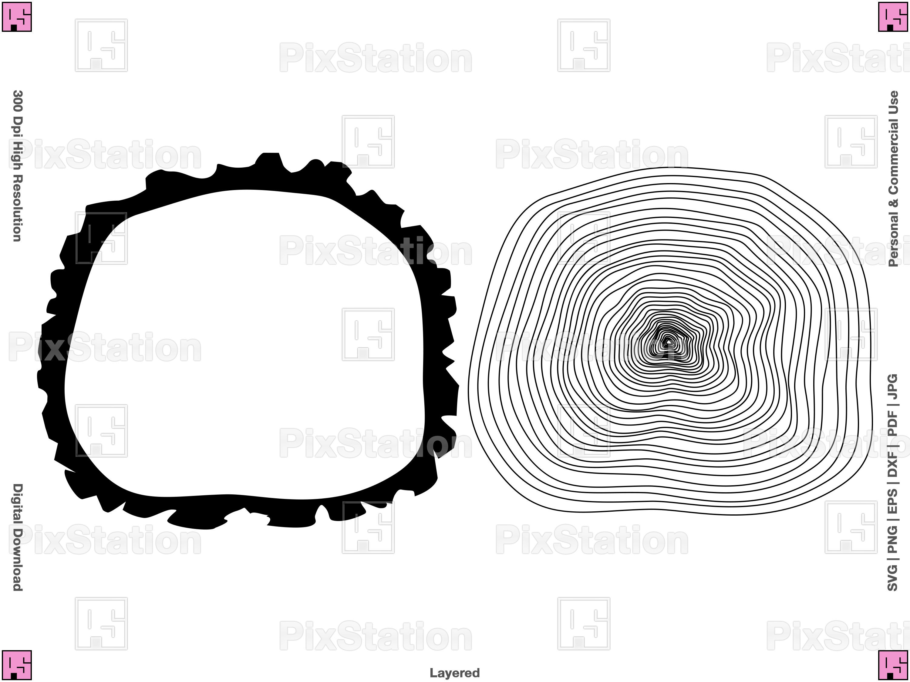 Tree Rings Svg Tree Stump Wood Log Lumberjack Svg Esp Dxf - Etsy