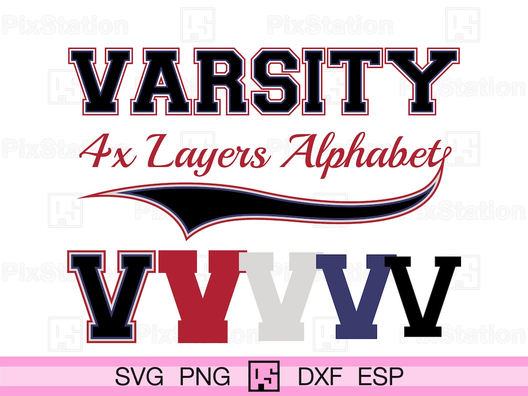 Varsity Font SVG: 4-layer Athletic Letters, Numbers (digital File) - Etsy