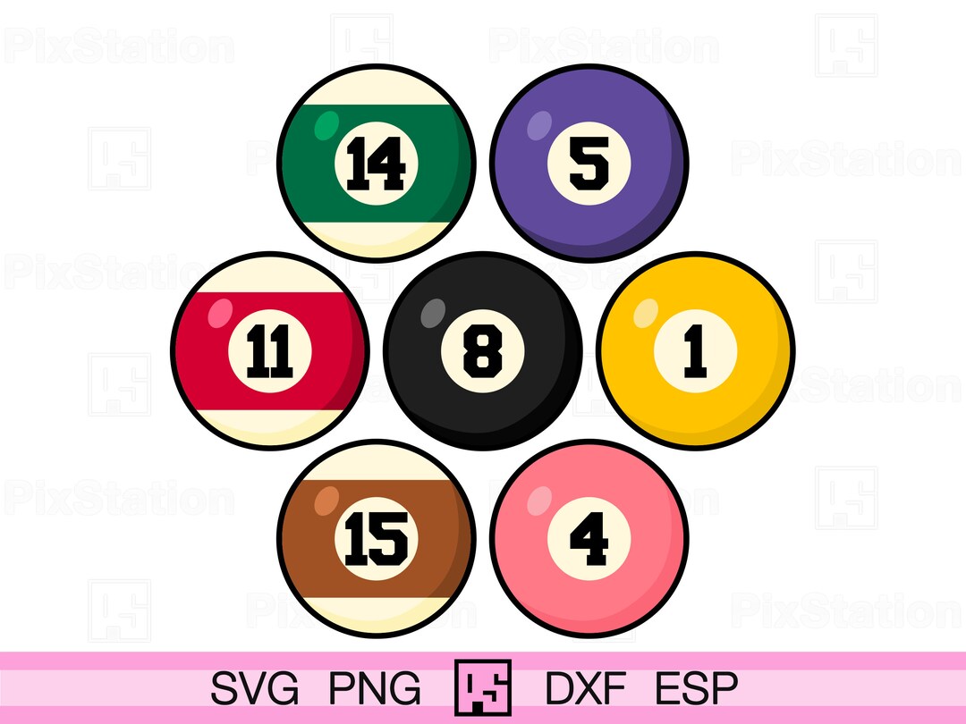 Classic Pool Balls Svg Bundle Pool Balls Svg Billiard Balls - Etsy