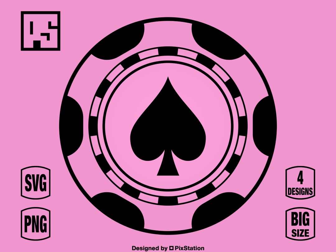 Casino Chips SVG Bundle: Poker Card Suits, Gambling Decal (digital ...