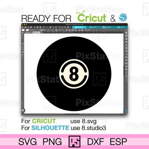 Pool 8 Ball Svg, Black Eight Ball Png, Billiard 8 Ball, Pdf, Dxf, Esp ...