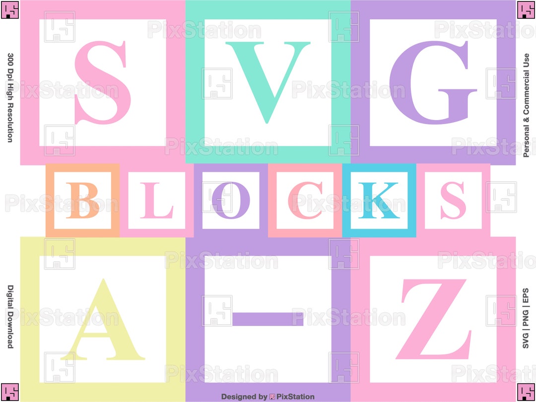 Pastel Alphabet Blocks SVG: Numbers & Letters Decal (cut File) - Etsy