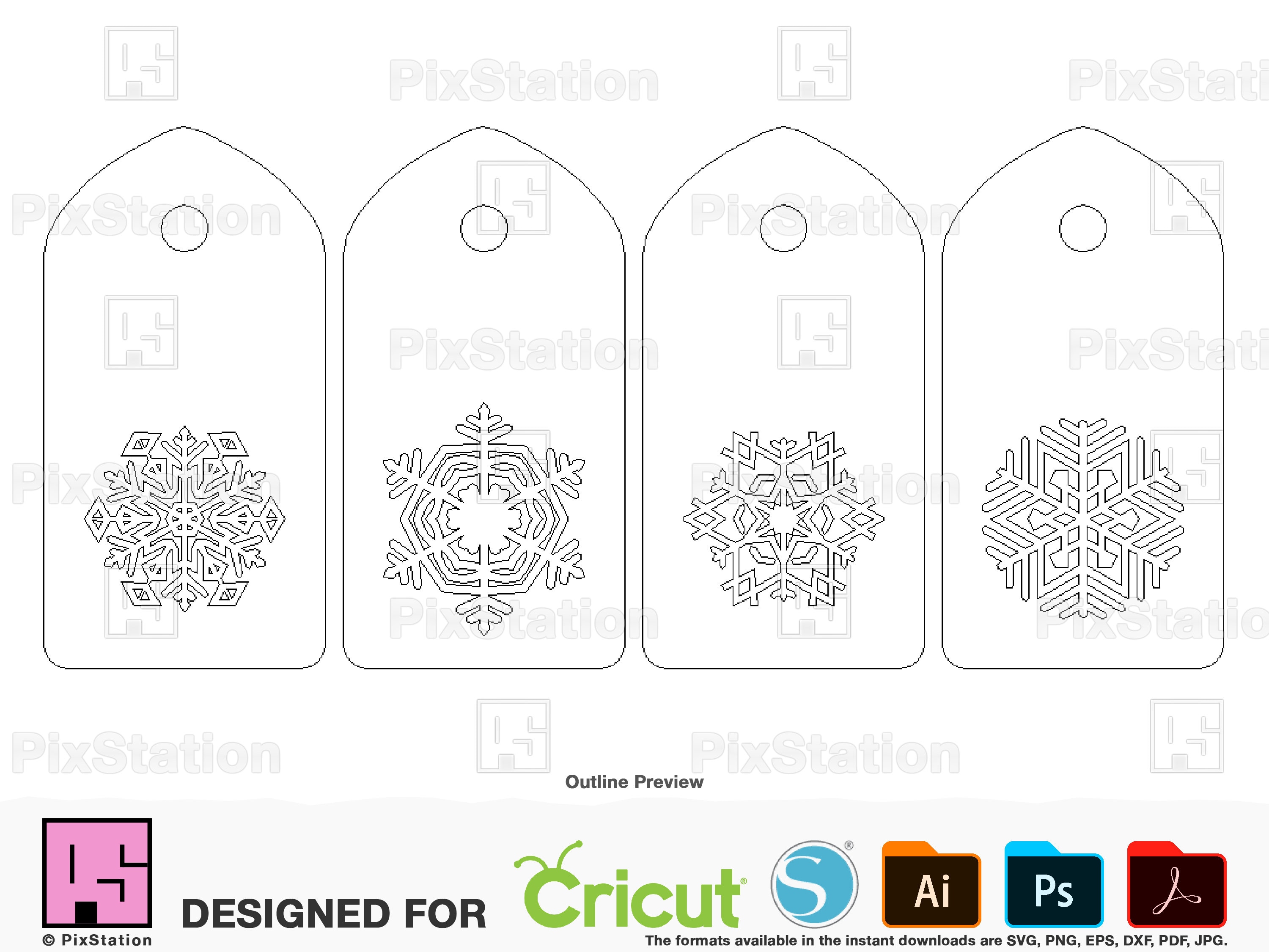 Tag Template Svg Snowflake Gift Tags Svg Gift Tag Svg - Etsy