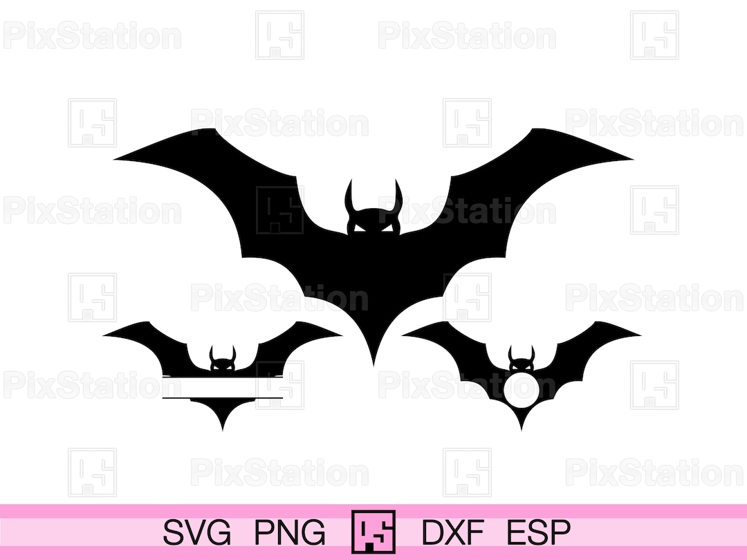 Halloween Bat SVG Bundle: Monogram Cut Files (digital Download) - Etsy