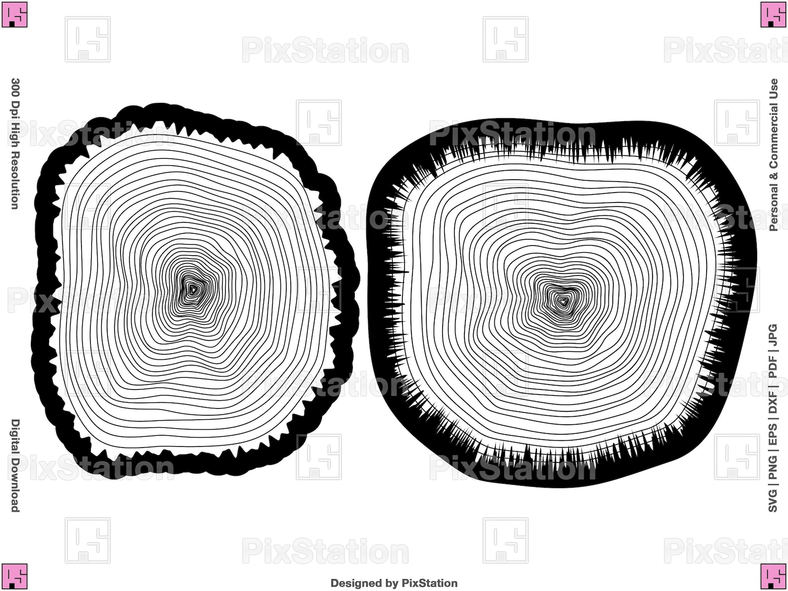 Tree Rings Svg Tree Stump Wood Log Lumberjack Svg Esp Dxf - Etsy