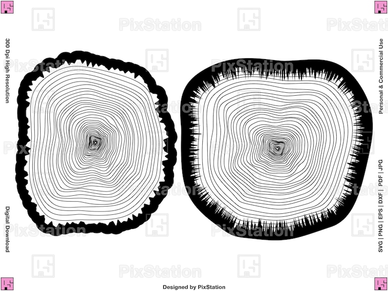 Tree Rings Svg Tree Stump Wood Log Lumberjack Svg Esp Dxf - Etsy