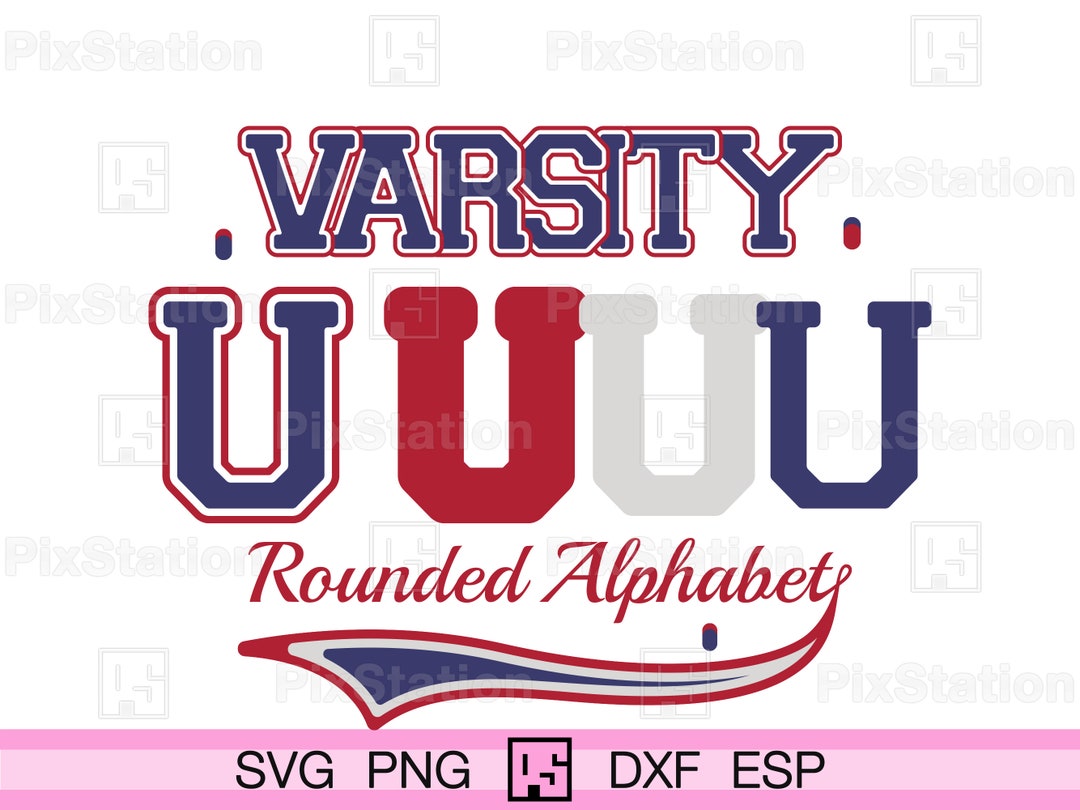 Varsity Rounded Alphabet SVG: Layered Font Cut File - Etsy