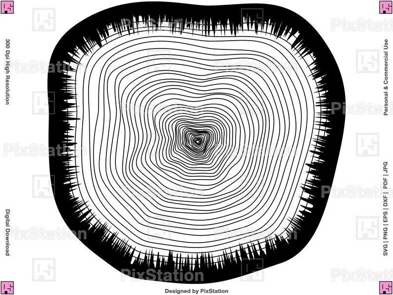 Tree Rings Svg Tree Stump Wood Log Lumberjack Svg Esp Dxf - Etsy