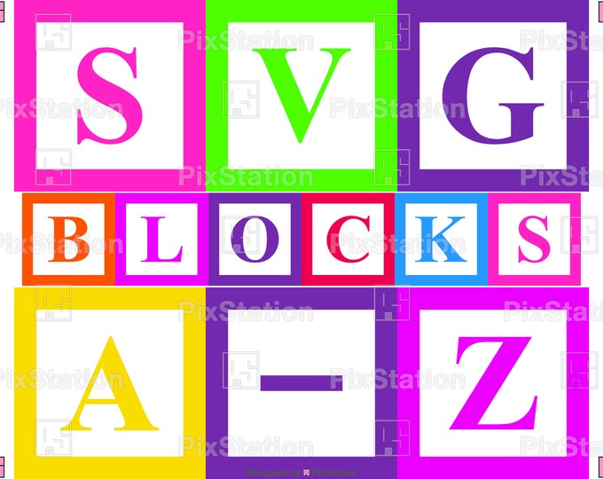 Building Block Font SVG Toy Blocks Letters Alphabet ABC Baby Svg ...