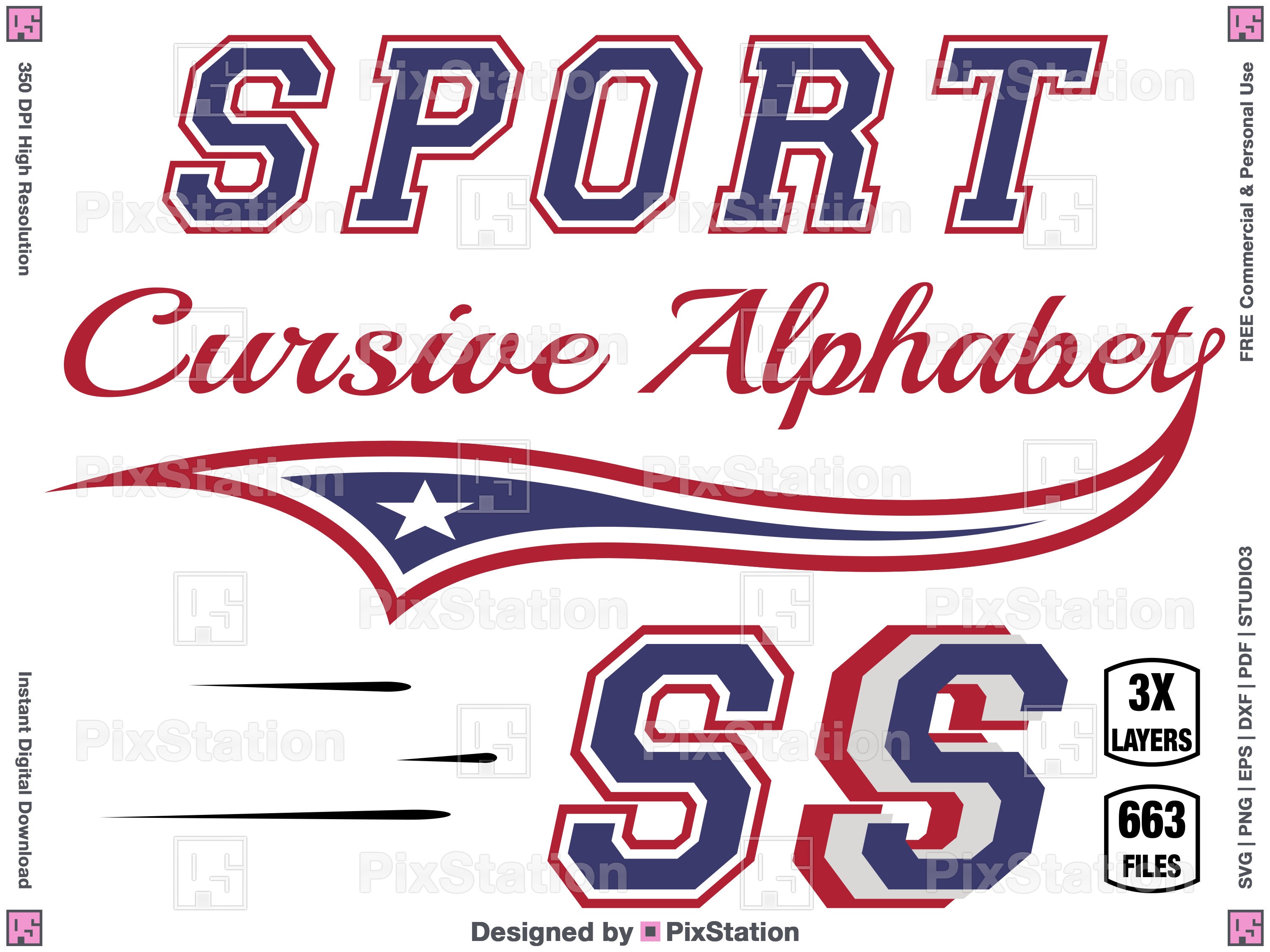 Three Layers Varsity Cursive Alphabet Svg Varsity Layered - Etsy Canada