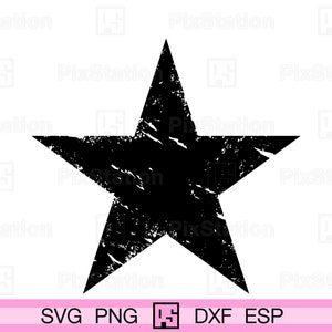 Classic Distressed Outline Star Svg, Sparkle Dxf, Star Png, Star Decal ...